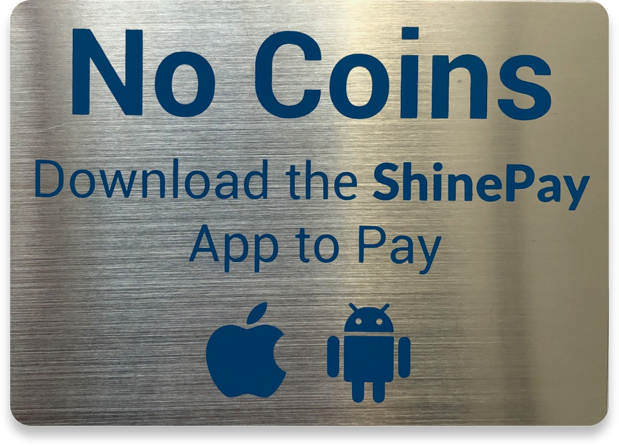 No Coins - Metal plate with 3M adhesive – ShinePay